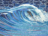 Blue Ocean Wave - Mosaic Art - Beach Style - Tile Murals - by Mozaico ...