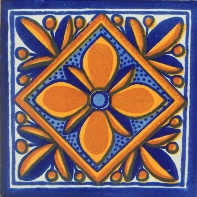 4x4 Individual Piece Mexican Talavera Handmade Tiles 100 Piece Set