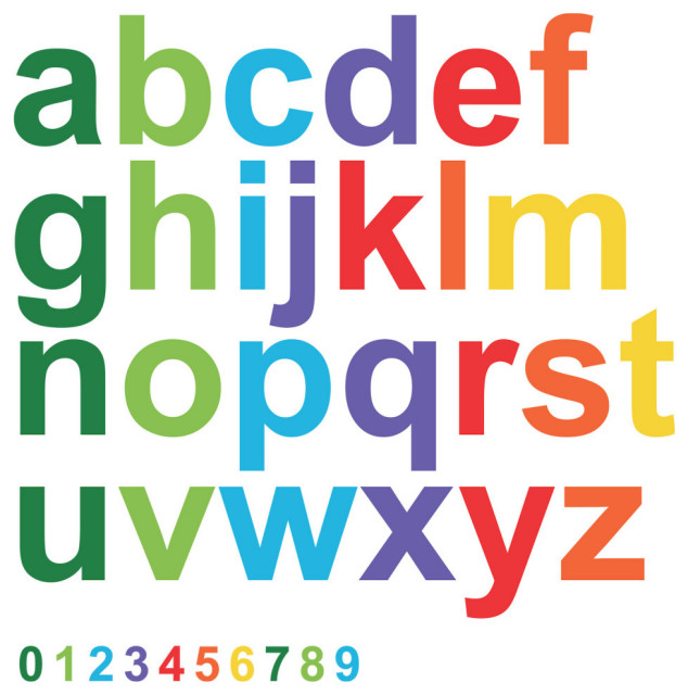 Colorful Lowercase Alphabet Giant Peel & Stick Wall Decals ...