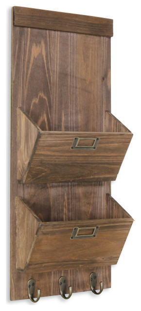 2-Slot Rustic Wood Wall Organizer - Transitional - Wall Organizers - by ...