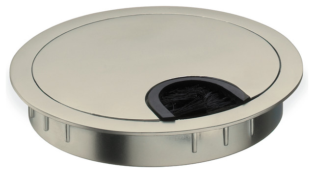 2-Piece Satin Nickel Large Circular Cable Grommet - Contemporary ...
