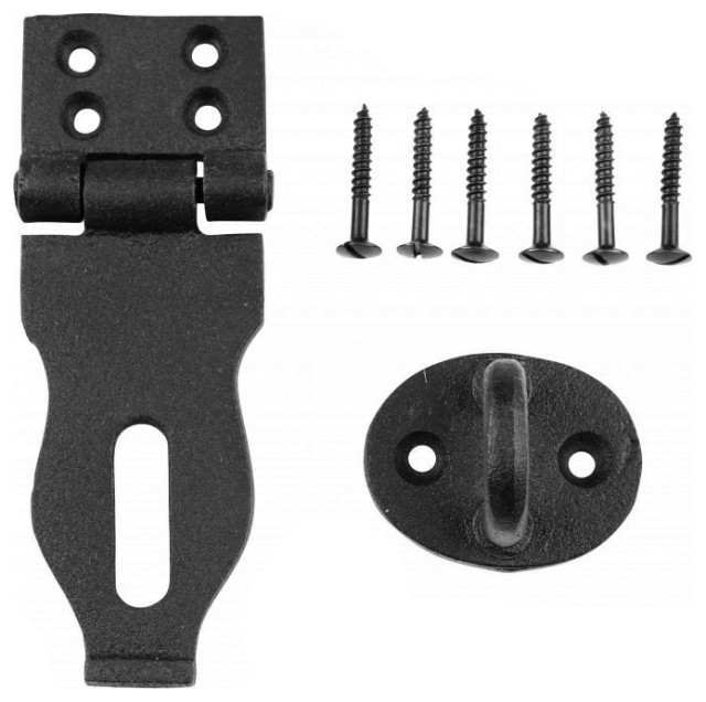 Black Wrought Iron Hasp Lock 4"x1.75" Rust Resistant Pack of 2 ...
