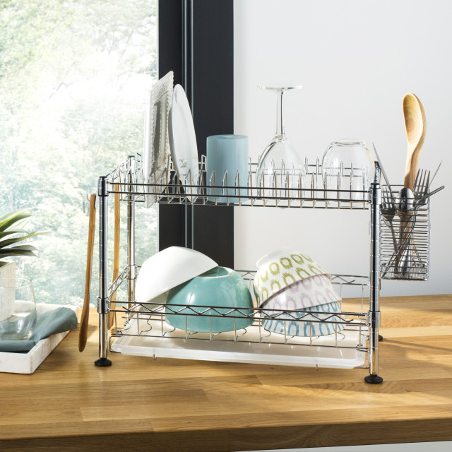 Brooklyn 24" Adjustable Dish Rack, Chrome - Contemporary - Dish Racks ...