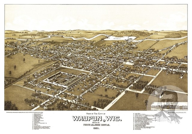 Old Map of Waupun Wisconsin 1885, Vintage Map Art Print, 12"x18 ...