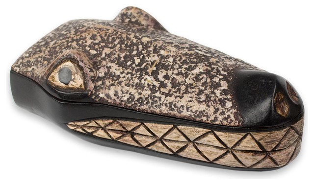 Crocodile Jewels Wood Box - Contemporary - Decorative Boxes - by NOVICA ...