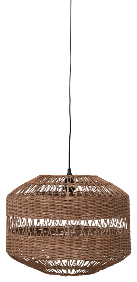 Handwoven Rattan Ceiling Light, Natural - Tropical - Pendant Lighting ...