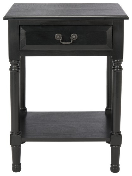 Adair One Drawer Accent Table Black - Traditional - Side Tables And End ...