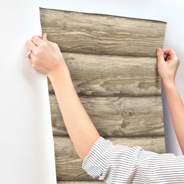 Bunkhouse Light Brown Wallpaper, Bolt - Rustic - Wallpaper - by ...