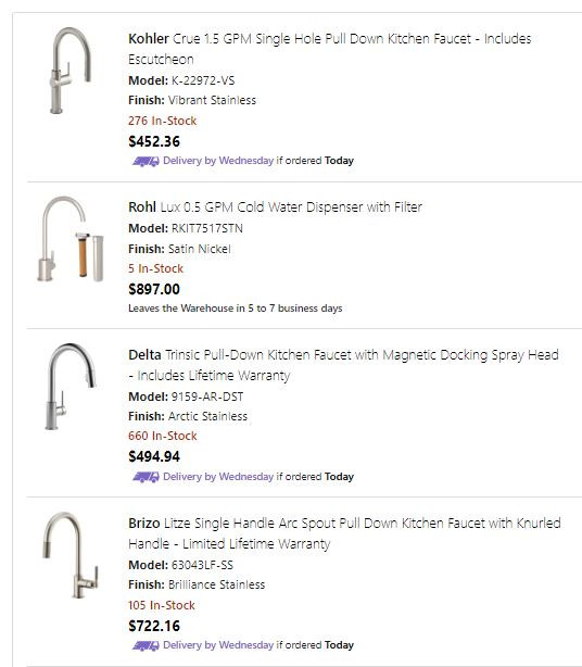 Help with choosing kitchen faucet: Kohler, Rohl, Delta, Brizo | Houzz Forum