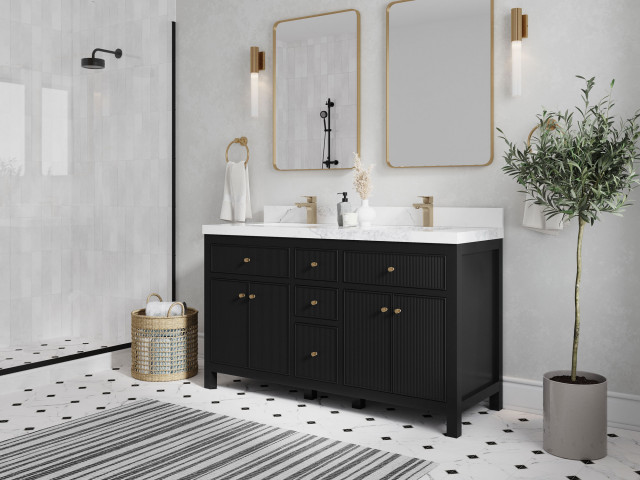 Willow Collection Sonoma Teak, 60" Double - Transitional - Bathroom ...