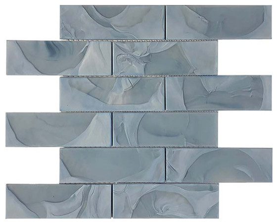 Tundra Interlocking Mosaic Glass Series Artic Wave Tile for Floor Walls ...