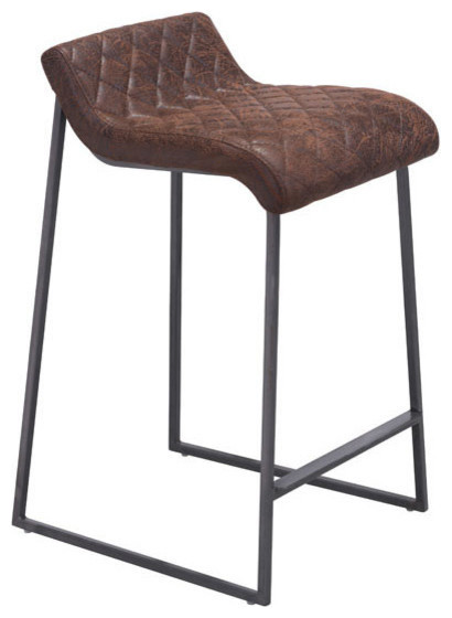Zuo Modern Father Counter Stool Vintage Brown, Set of 2 - Industrial ...