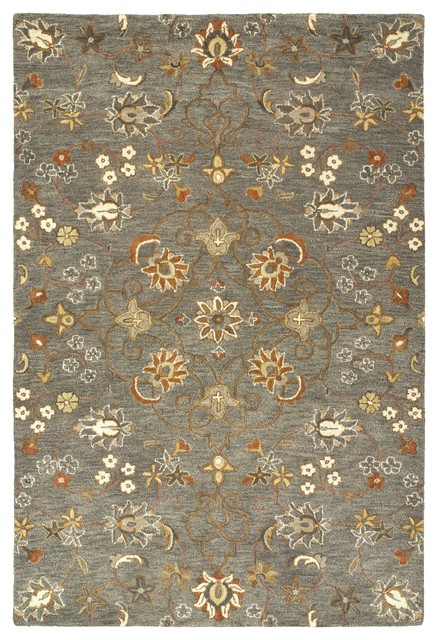 Kaleen Helena Pewter GreenHand-Tufted Rug, 10'x14' - Traditional - Area ...