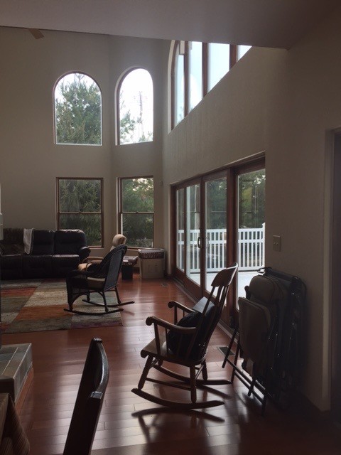 How to keep view from arched windows without going blind