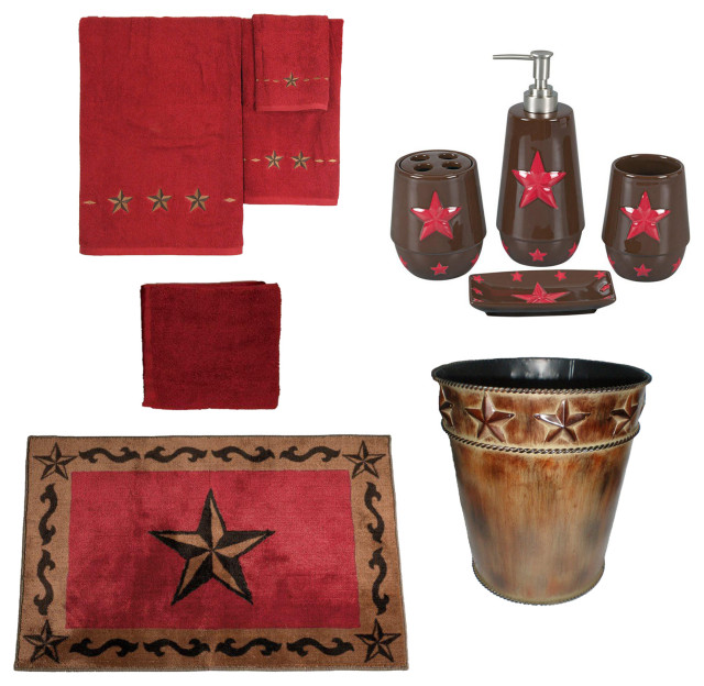 Hi End Accent Red Star 13-Piece Bath Accessory and Towel Set ...