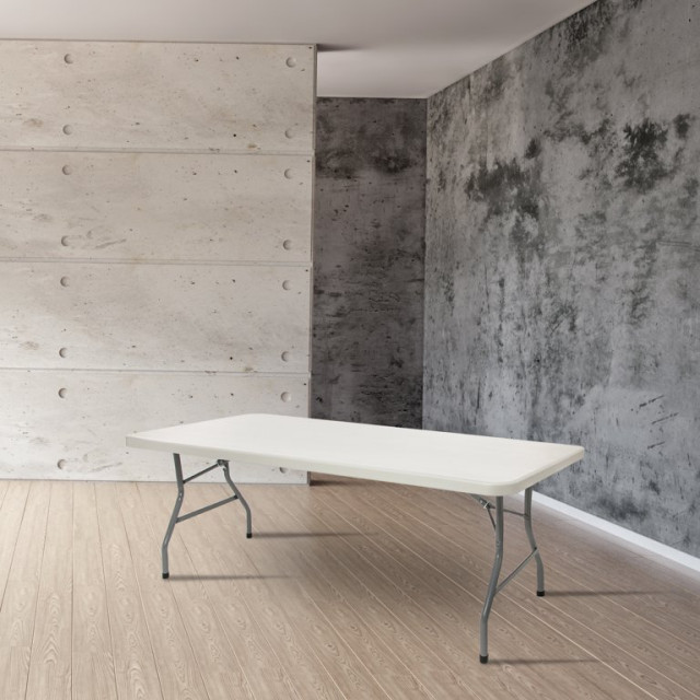 Rectangular Folding Table, Wishbone Style Legs With Scratch Resistant ...