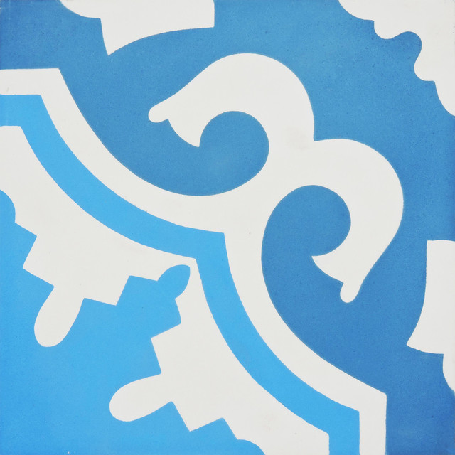 Tanger Handmade Cement Tile, Blue/Light Blue, Sample - Contemporary ...