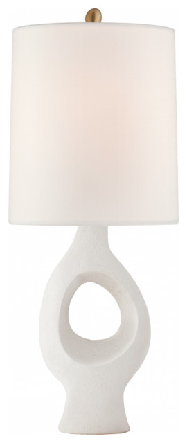Capra Medium Table Lamp, 1-Light, Marion White, Linen Shade, 29"H ...