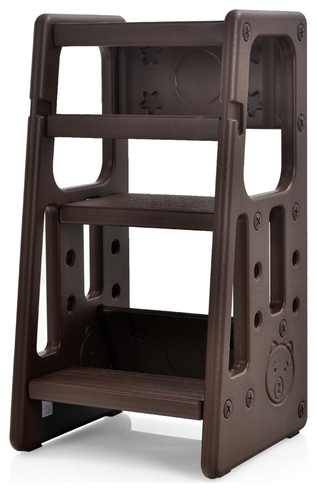 Kids Kitchen Step Stool with Double Safety Rails Toddler Learning Stool ...