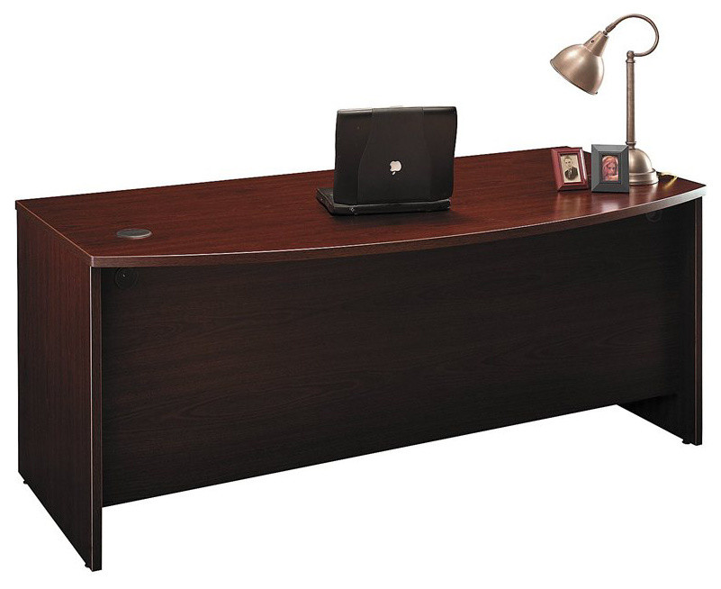 Bush Business Furniture Series C 72" Bow Front Desk Shell Mocha Cherry ...