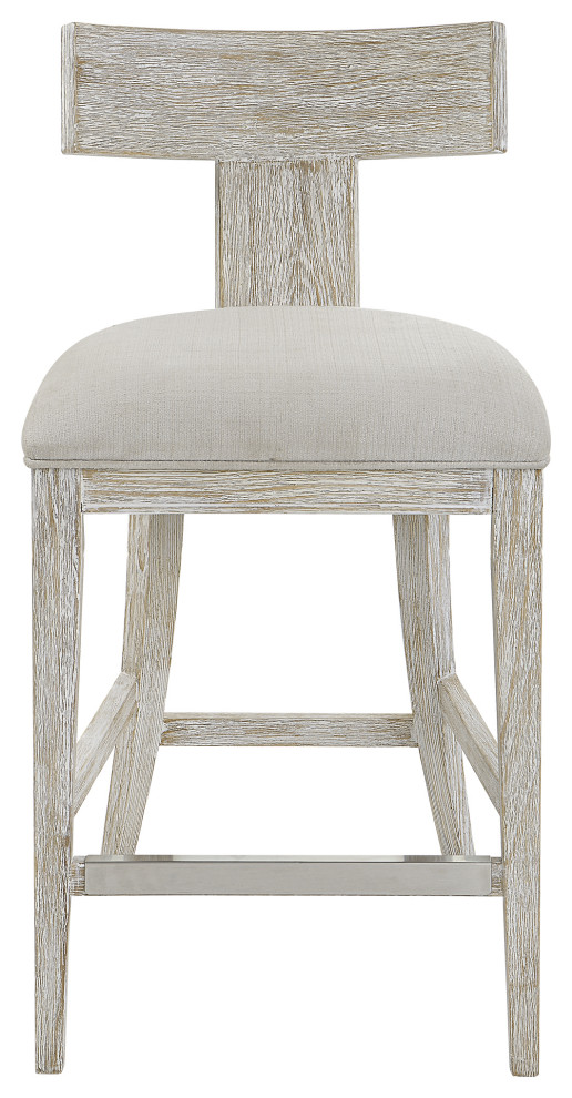 Uttermost Idris White Counter Stool - Farmhouse - Bar Stools And ...