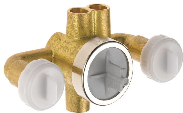 Delta Jet Shower Rough-In With Extra Outlet Brass - Traditional - Tub ...