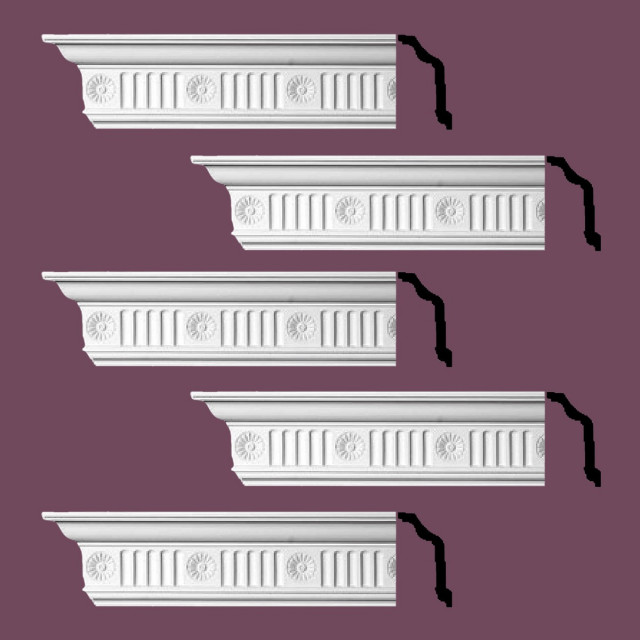 Ornate Cornice White Urethane Design 5 Pieces Totaling 480" Length ...