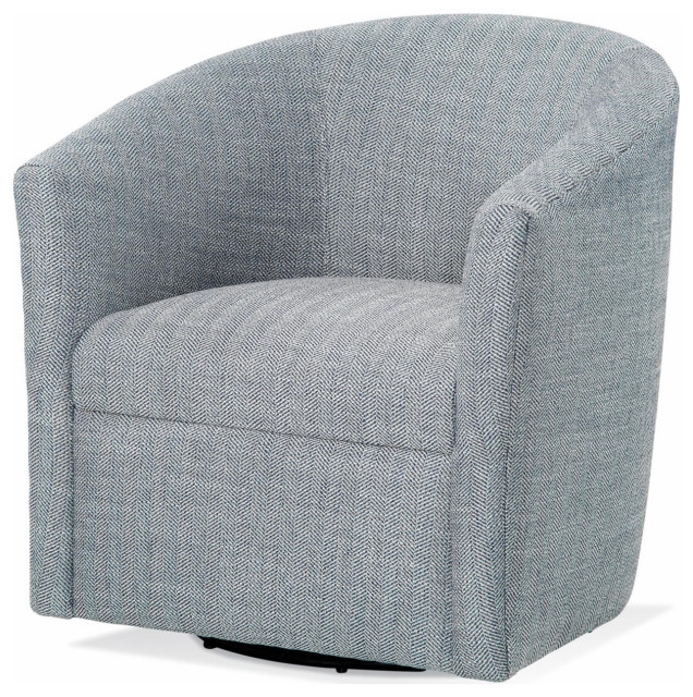 Modern Fabric Swivel Accent Chair with Herringbone Patterned Seat ...
