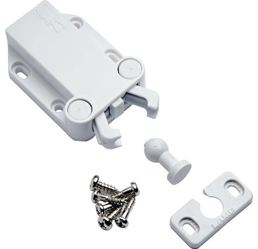 Sugatsune LAMP Non-Magnetic Touch Latch Safe Push Latch, White, Single ...