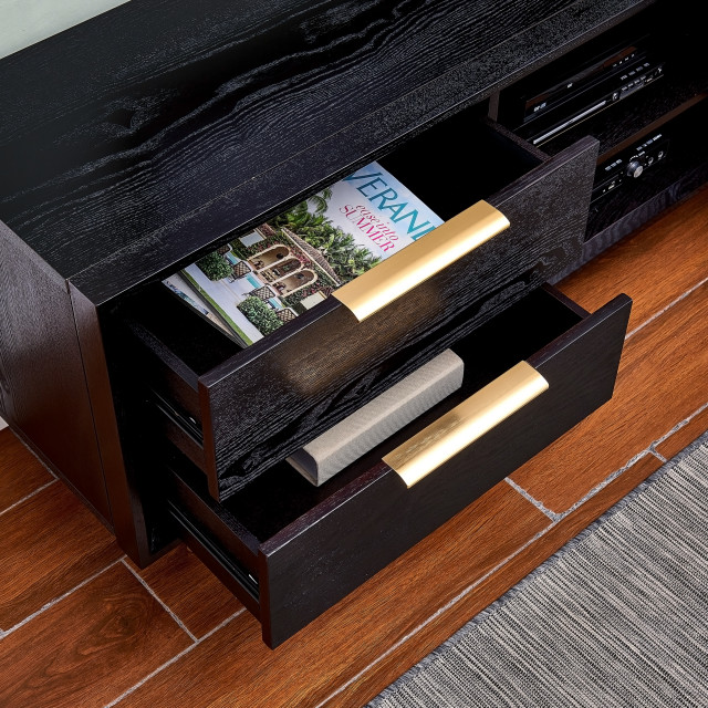 Maserdale Black Entertainment Console - Contemporary - Entertainment ...