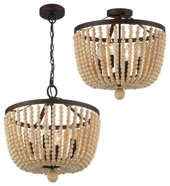 Crystorama Rylee 4-Light Ceiling Mount Forged Bronze - Farmhouse ...