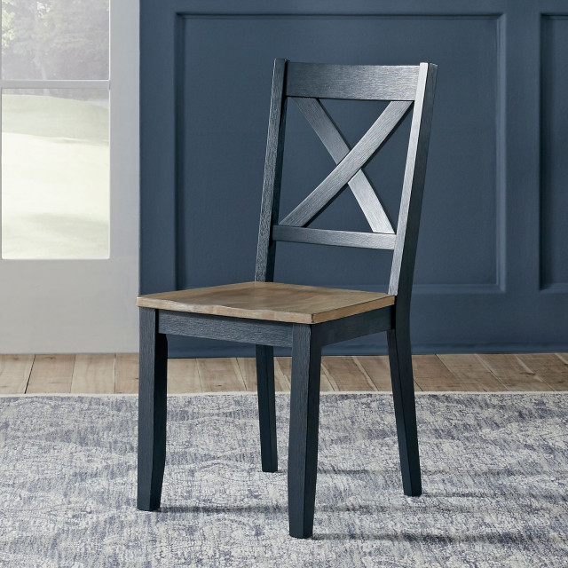 Sias X Back Side Chair- Navy - Farmhouse - Dining Chairs - by Modon | Houzz