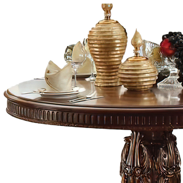 ACME Vendome Round Dining Table, Cherry - Victorian - Dining Tables ...