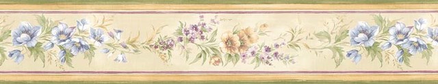 Wallpaper Borders Floral Wallpaper Border, Prepasted - Traditional ...