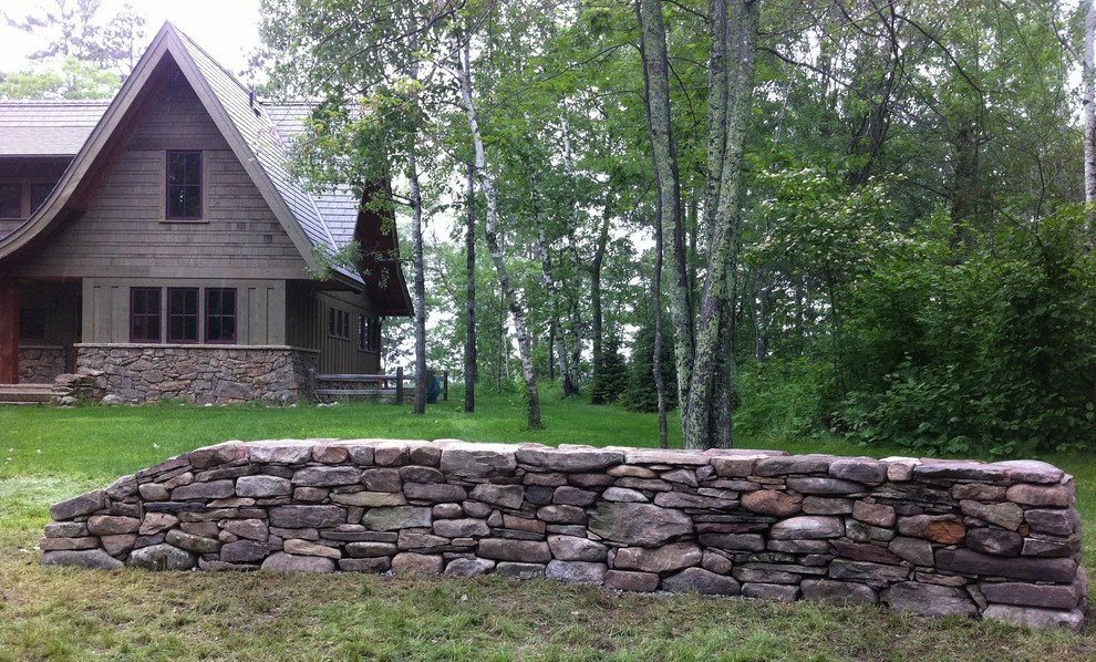 Stone Retaining Walls and Sitting Walls - Farmhouse - Landscape ...