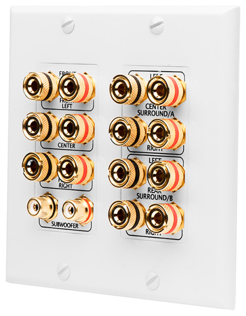 7.1 Home Theater 16 Terminal Decora Speaker Binding Wall Plate ...