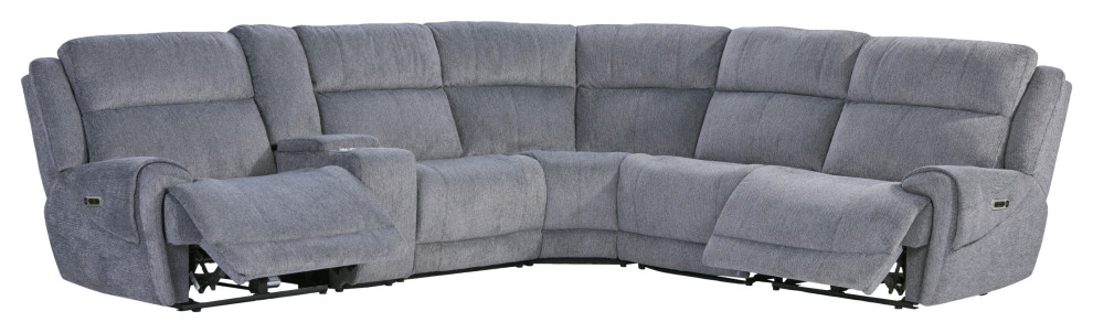 6 Piece Modular Power Reclining Sectional With Power Adjustable ...