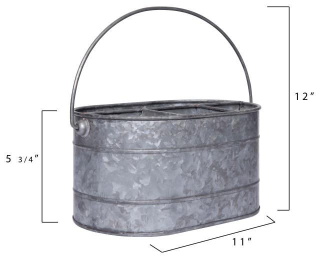 Metal Bucket With 4 Compartments and Handle - Farmhouse - Storage Bins ...