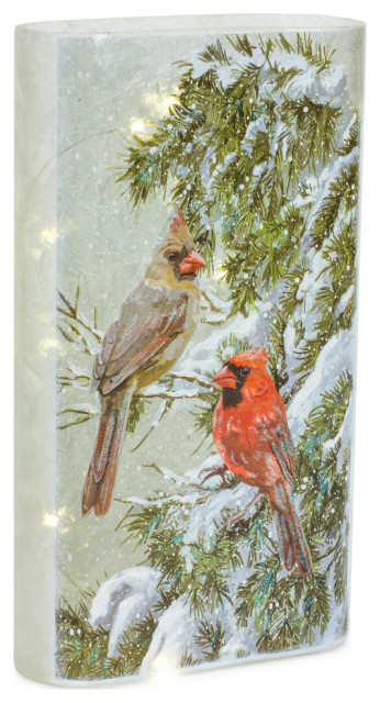 LED Cardinal Pine Luminary, 2-Piece Set - Contemporary - Candleholders ...