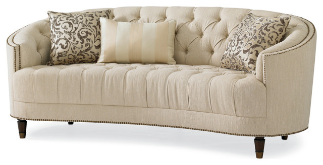 Classic Tufted Curved Back Sofa - Traditional - Sofas - by English ...