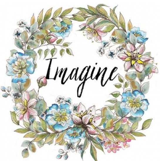Boho Floral Wreath Imagine Print, 12 x 12 - Contemporary - Prints And ...