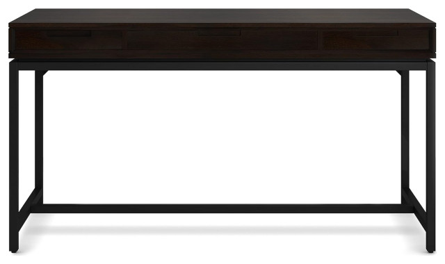 Modern Industrial Desk, Center Drawers With Drop Down Front - Modern ...