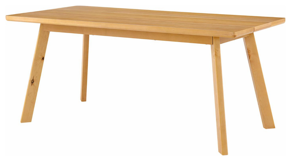 Rustic Dining Table, Birchwood Legs With Rectangular Table Top, Natural ...