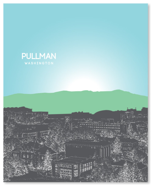 Pullman, Washington Wall Art Poster - Contemporary - Prints And Posters ...