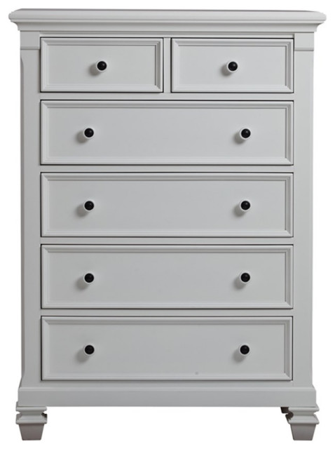 Baby Cache Glendale 6-Drawer Traditional Wood Chest in Pure White ...