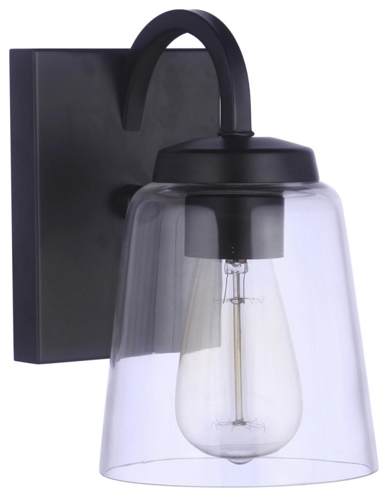 Elsa 1 Light Wall Sconce, Flat Black - Transitional - Wall Sconces - by ...