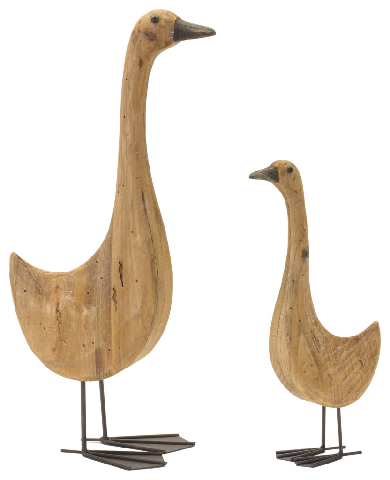 Goose Figurine, 2-Piece Set - Farmhouse - Decorative Objects And ...