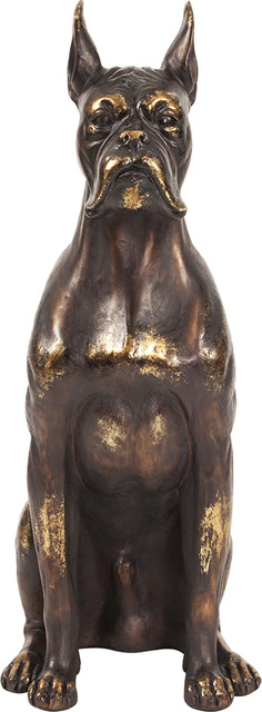 Bronze Guard Dog Sculpture - Contemporary - Decorative Objects And ...
