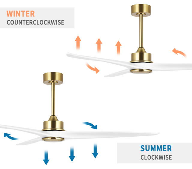 52" Solid Wood 3-Blade Propeller Ceiling Fan With Remote - Transitional ...