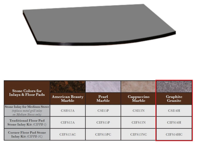 White Mountain Floor Pad Inlay, Graphite - Modern - Fireplace ...